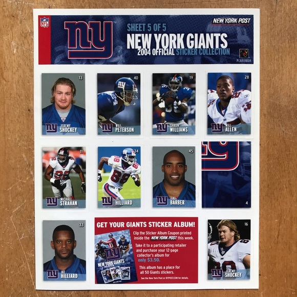 Players Inc | Toys | 204 Ny Jets Giants Sticker Collection | Poshmark